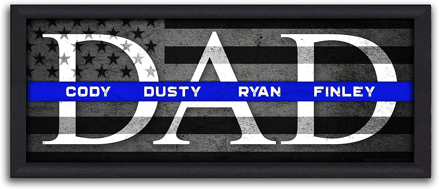 Scott Kennedy Personalized DAD Police Officer Framed Canvas Wall Decor ...